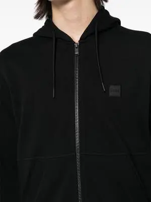 BOSS Logo Hooded Jacket - Black