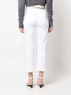 Max Mara Frayed-edge Slim-fit Trousers