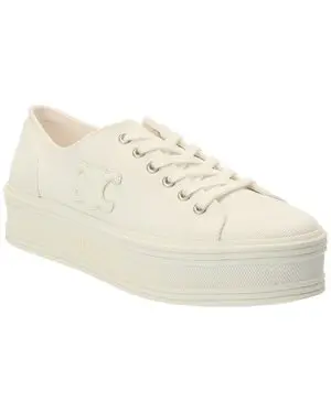 Celine Celine Jane Low Canvas & Leather Sneaker - White