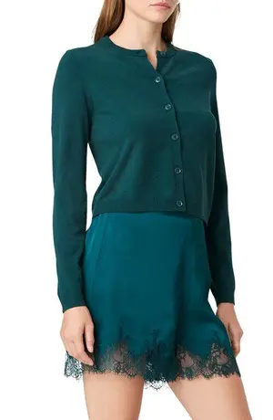 French Connection Cropped Cardigan - Deep Teal