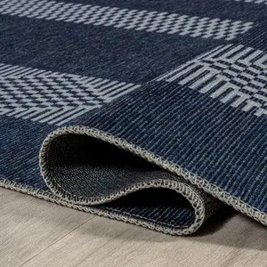 JONATHAN Y Nautisk Trellis Stripe Machine-washable Area Rug