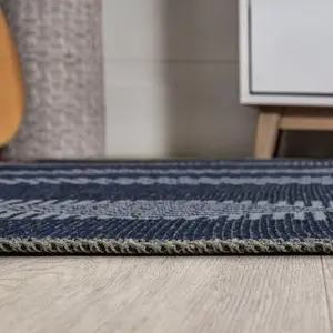 JONATHAN Y Nautisk Trellis Stripe Machine-washable Area Rug