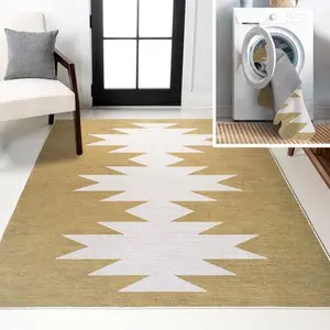 JONATHAN Y Chayton Minimalist Geometric Machine-washable Area Rug - Moss Green