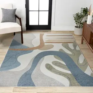 JONATHAN Y Algae Abstract Glam Botanical Machine-washable Area Rug