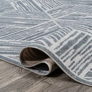 JONATHAN Y Vector Modern Coastal Geometric Machine-washable Area Rug