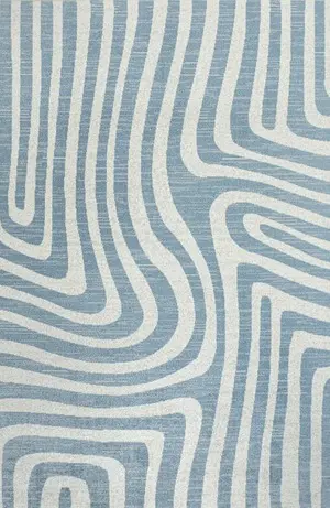 JONATHAN Y Maze Abstract Two-tone Low-pile Machine-washable Area Rug - Blue/cream