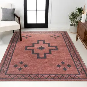 JONATHAN Y Korsa Geometric Medallion Machine-washable Area Rug