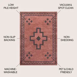 JONATHAN Y Korsa Geometric Medallion Machine-washable Area Rug