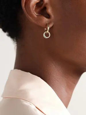 Yvonne Léon 9-karat Enamel And Diamond Single Hoop Earring