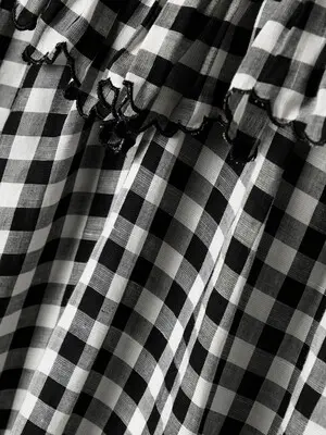 DÔEN Samara Ruffled Gingham Voile Blouse