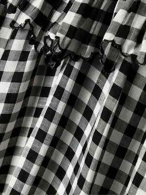 DÔEN Samara Ruffled Gingham Voile Blouse