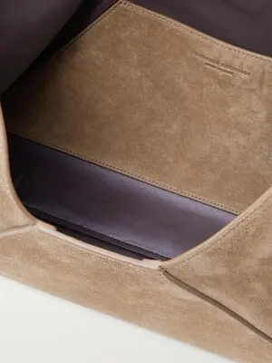 Brunello Cucinelli Leather-trimmed Suede Tote