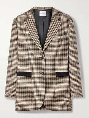 Veronica De Piante Sebastian Houndstooth Wool Blazer - Brown