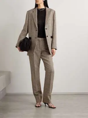 Veronica De Piante Sebastian Houndstooth Wool Blazer - Brown