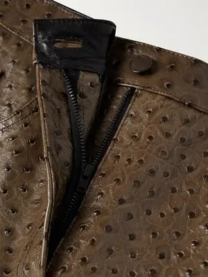 16Arlington Vante Ostrich-effect Leather Pants