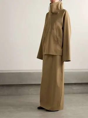 Khaite Lauson Twill Maxi Skirt