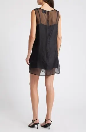 black mini dress with sheer overlay Theory Women's Overlay Dress, Black, 00 at Amazon Women's Clothing store