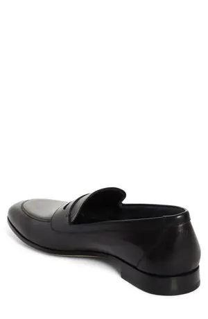 J.M. WESTON Woogie Apron Toe Penny Loafer - Black