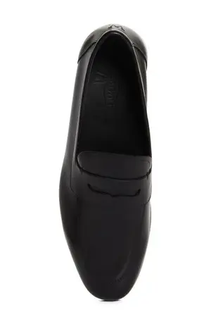J.M. WESTON Woogie Apron Toe Penny Loafer - Black