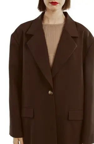 Bardot Maika Longline Overcoat - Dark Choco