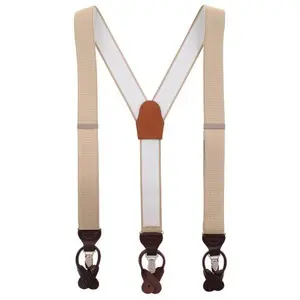 Trafalgar 35mm Convertible Elastic Suspenders - Khaki
