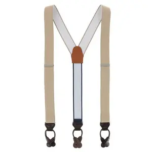 Trafalgar Classic Stretch Button End Suspenders - Khaki