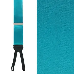 Trafalgar Sutton Solid Silk Y-Back Suspenders Teal