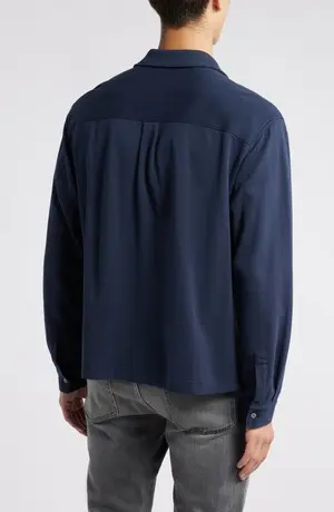 FRAME Long Sleeve Duo Fold Relaxed Shirt - Navy