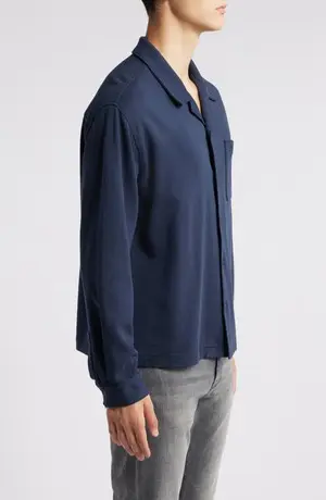 FRAME Long Sleeve Duo Fold Relaxed Shirt - Navy