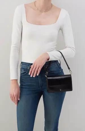 Hobo Jill Leather Phone Crossbody Bag - Black
