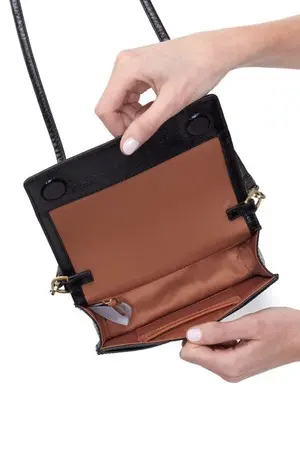 Hobo Jill Leather Phone Crossbody Bag - Black