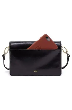 Hobo Jill Leather Phone Crossbody Bag - Black