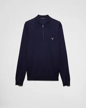 Prada Superfine Wool Polo Shirt - Blue
