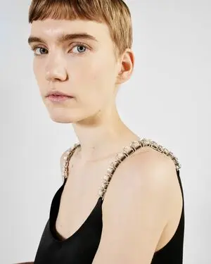 prada double satin mini dress Prada Embroidered Double Satin Mini-Dress - Black