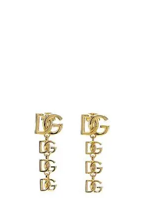 Dolce & Gabbana Logo Pendant Earrings - Gold