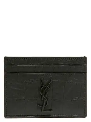 Saint Laurent Cassandre' Card Holder - Black