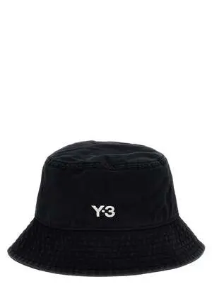 Y3 Logo Embroidery Bucket Hat - Black