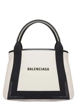 Balenciaga Small 'navy Cabas' Shopper - White/black