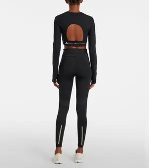 Adidas By Stella McCartney Truestrength Cropped Technical Top - Black