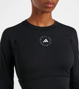 Adidas By Stella McCartney Truestrength Cropped Technical Top - Black