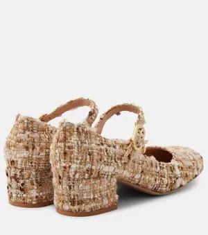 GIANVITO ROSSI Mary Ribbon 45 Bouclé Mary Jane Pumps - Multicoloured