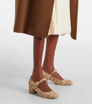 GIANVITO ROSSI Mary Ribbon 45 Bouclé Mary Jane Pumps - Multicoloured