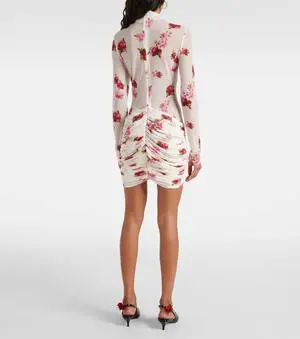 Magda Butrym Floral-appliqué Sheer Jersey Minidress
