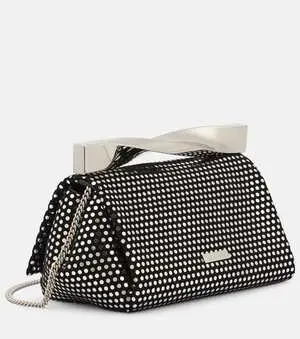 AQUAZZURA Twist Mini Studded Suede Clutch