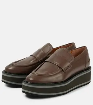 Clergerie Bahati Leather Platform Loafers