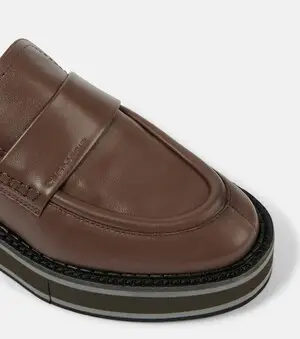 Clergerie Bahati Leather Platform Loafers
