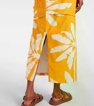 Johanna Ortiz Printed Cutout Midi Dress