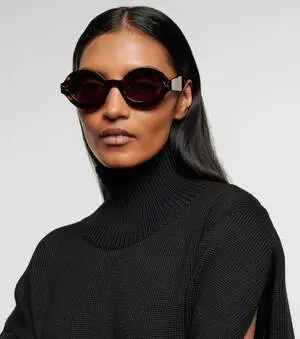 Alaïa Petal Round Sunglasses - Brown