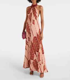 Johanna Ortiz Printed Halterneck Gown