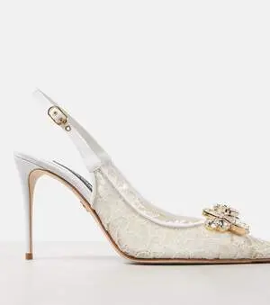 Dolce & Gabbana Rainbow Lace Slingback Pumps